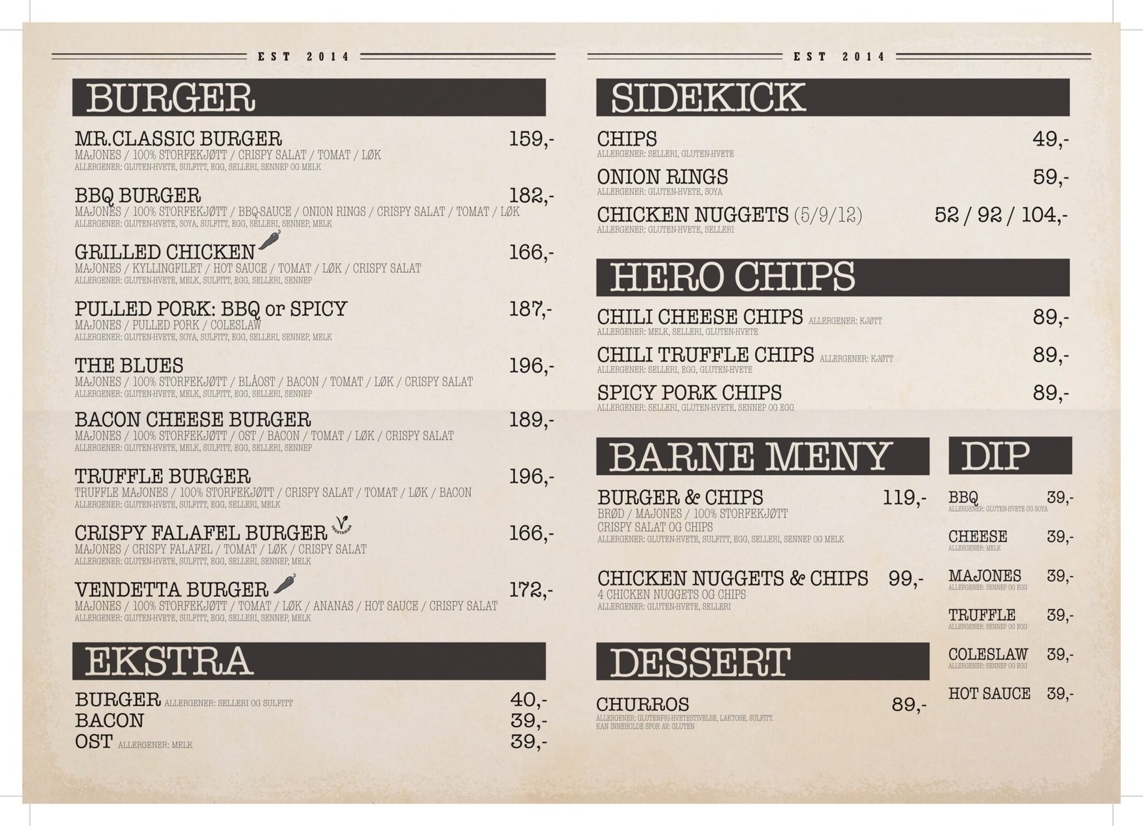 SH Burger Menu - Super Hero Invest