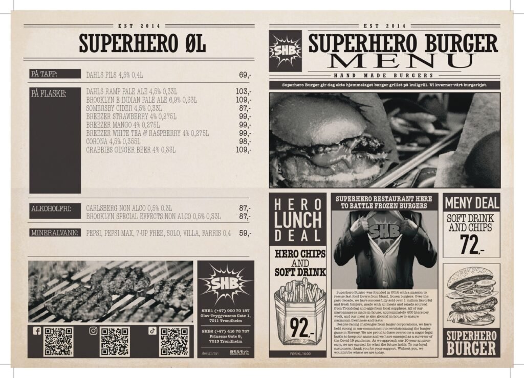 SH Burger Menu - Super Hero Invest